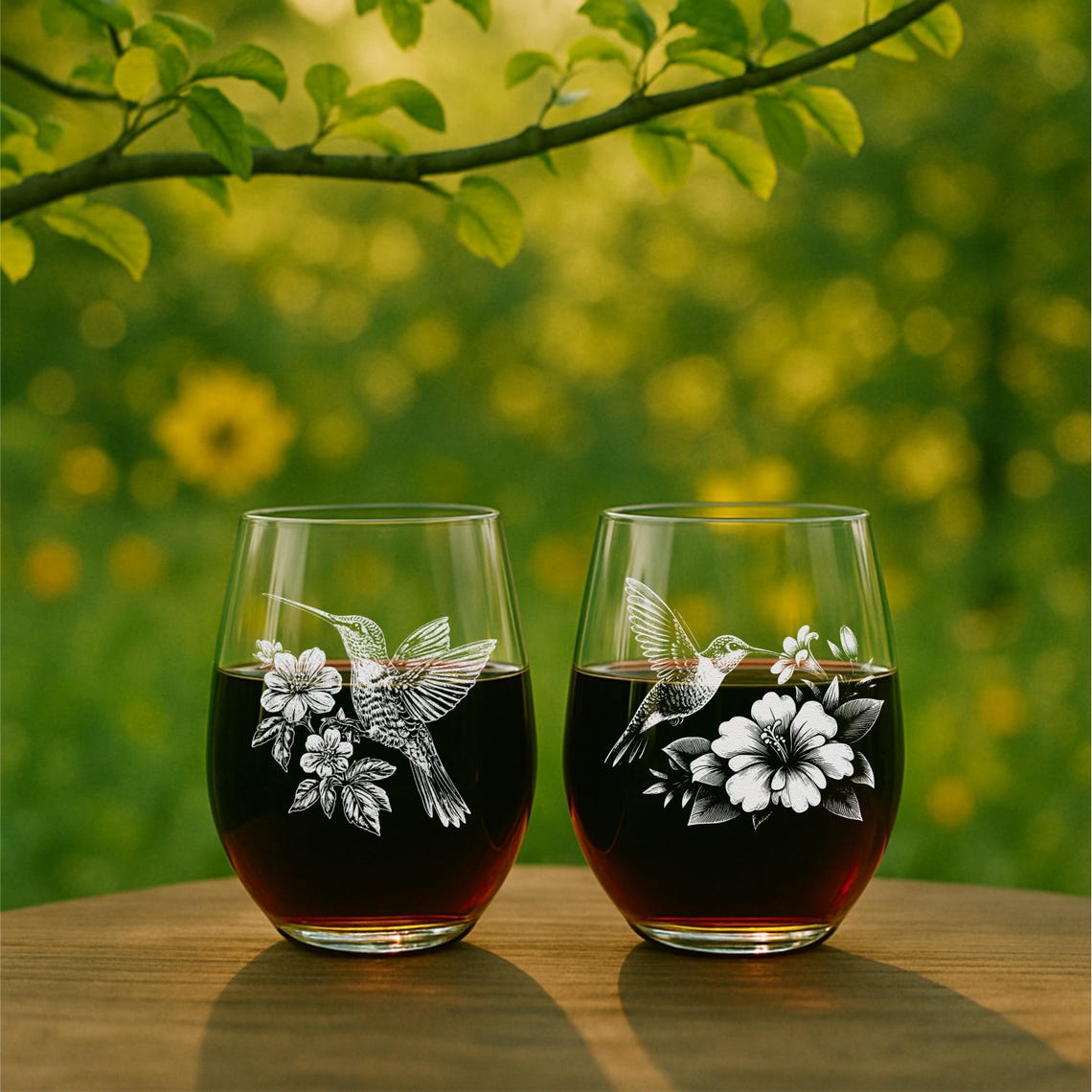 Engraved Hummingbird Wine Glass: Unique Nature Lover Gift - Etsy