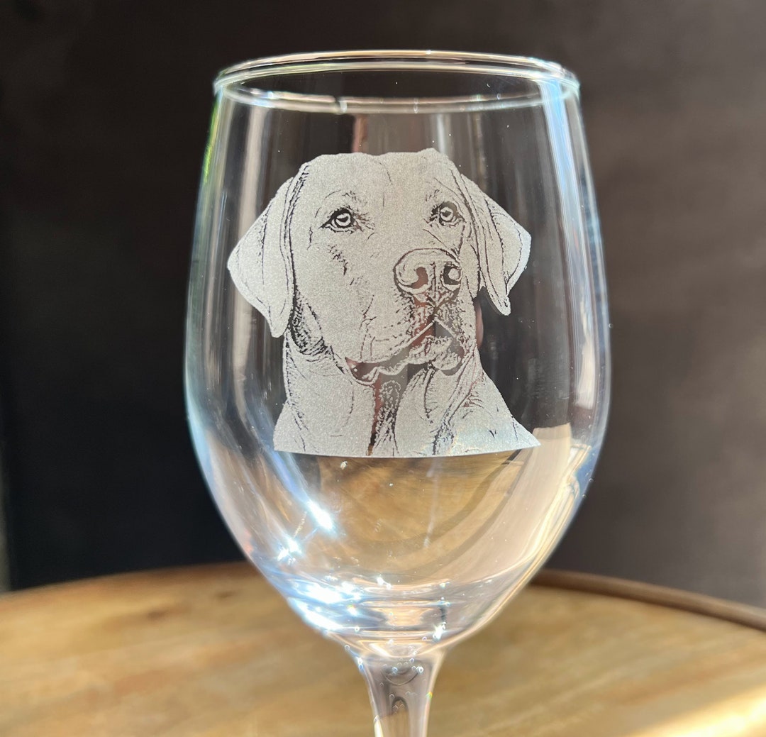 Labrador Photo Glass - Labrador Engraved Portrait - Laser Etched ...
