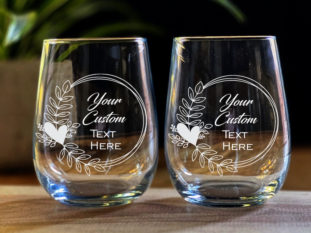Wedding Wine Glass Floral Design Bulk Buy Personalize - Etsy