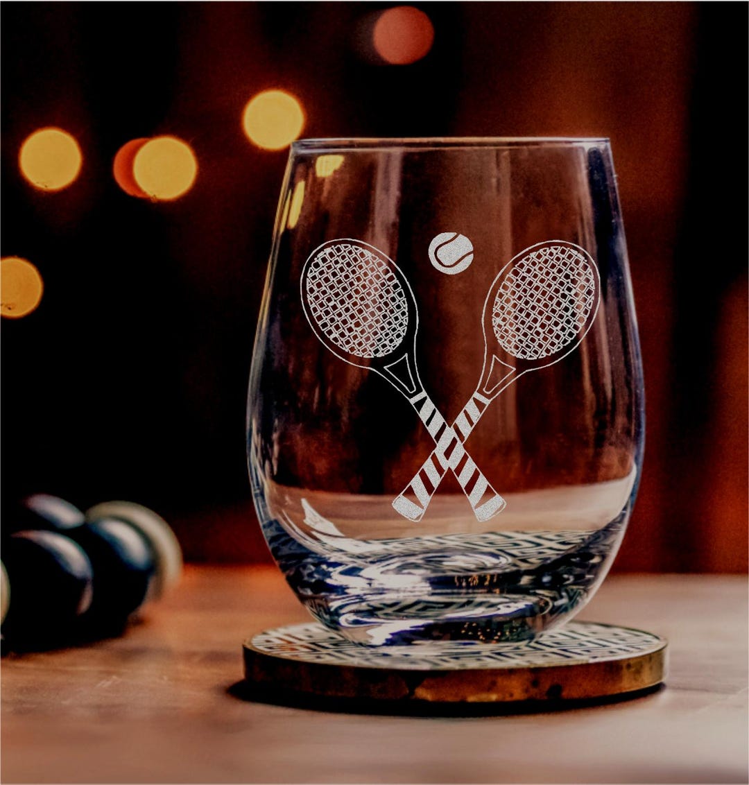 Tennis Wine Glass - Tennis Themed Glasses - Gift for Tennis Player ...