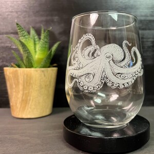 Laser Engraved Octopus Glass – Hand Drawn Ocean Drinkware - Etsy