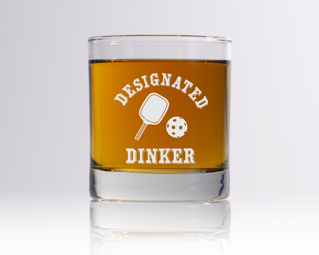 Pickleball Award - Designated Dinker Funny Pickleball Glass - Funny ...