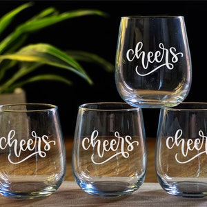 Cheers Whiskey Glass Set (also Available on Wine and Pint and Beer Can ...