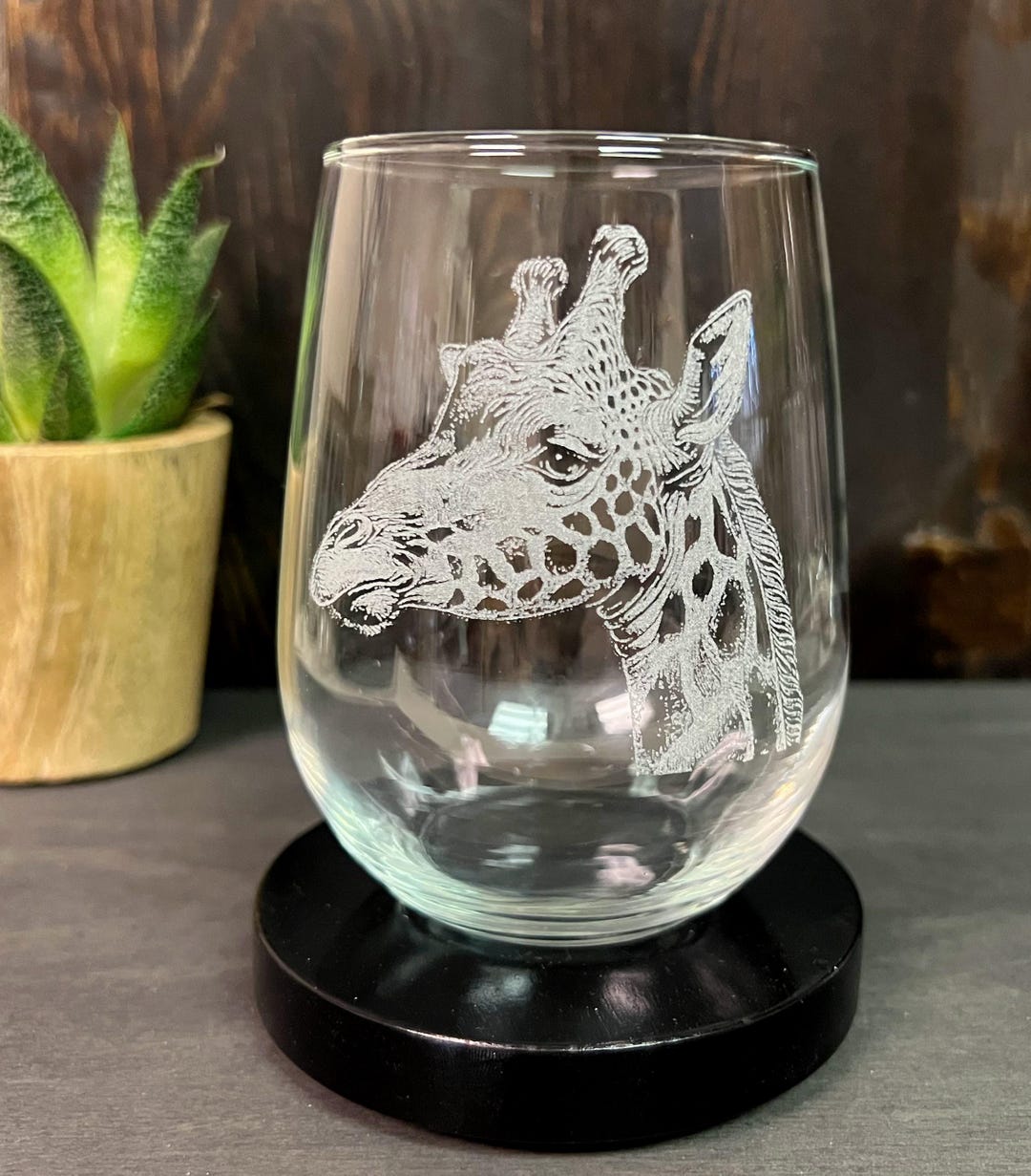 Giraffe Themed Glasses - Laser Engraved - Giraffe Wine Glass - Giraffe ...