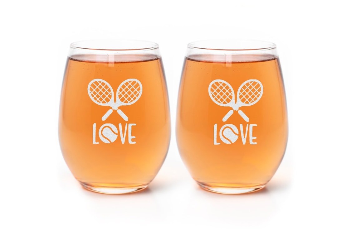 LOVE Tennis Themed Glasses - Tennis Gift - Tennis Whiskey Glass ...