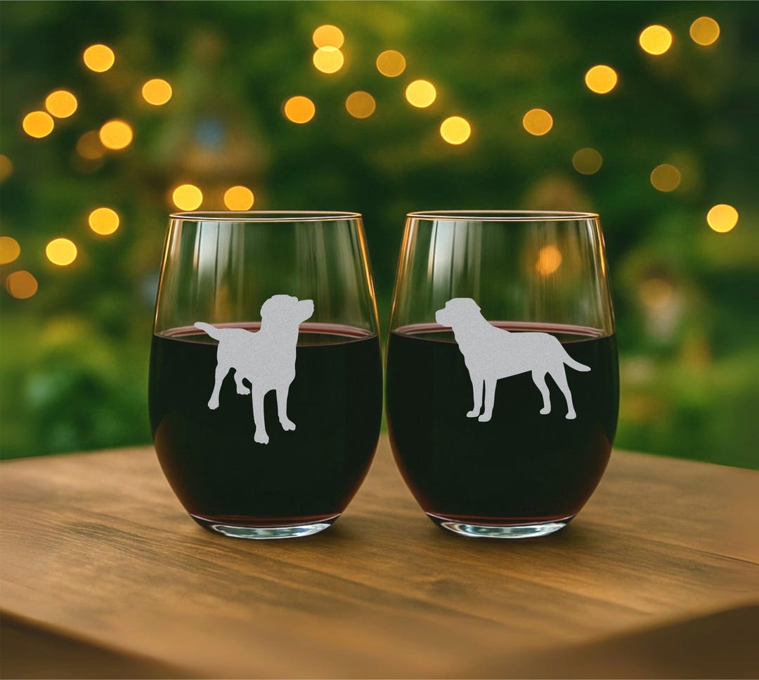 Labrador Wine Glasses (set of 2) – Custom Dog Silhouette Gift - Etsy