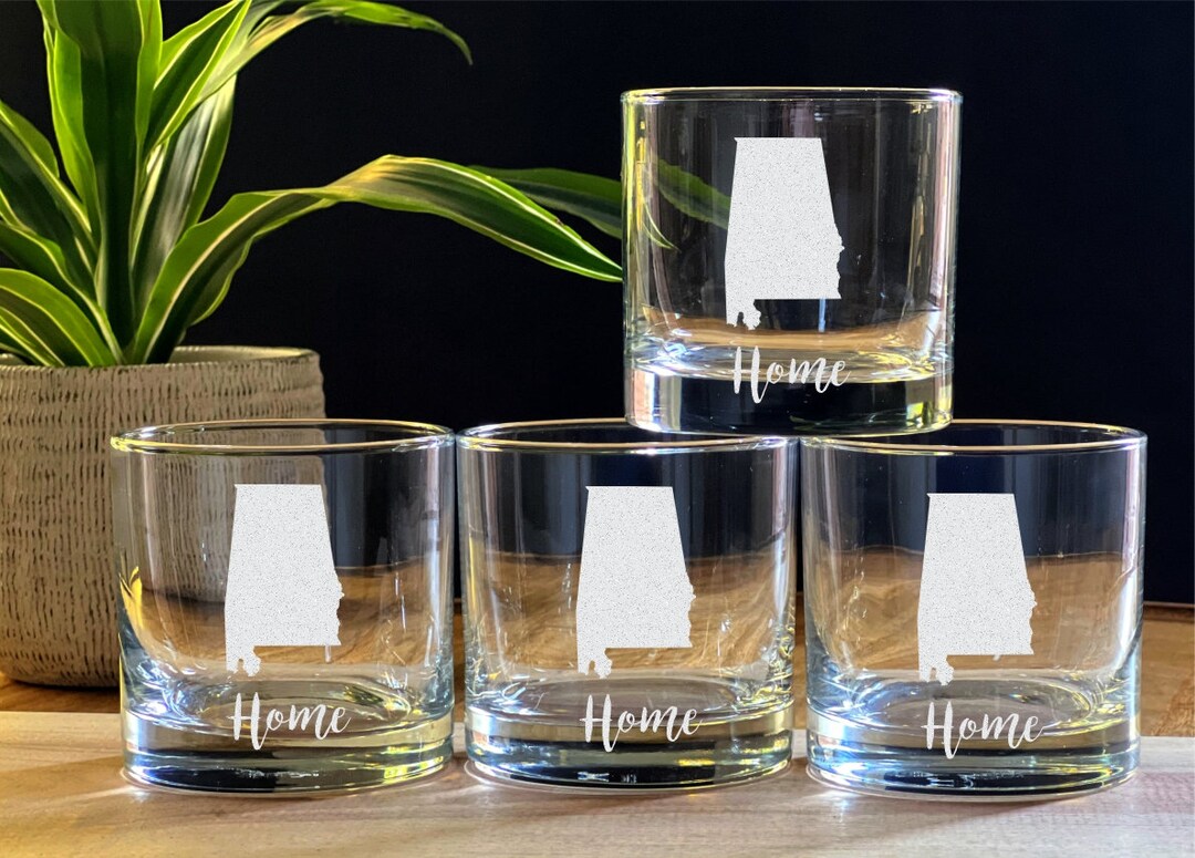 Alabama Whiskey Glass - US State Glass - Any State Wine Glasses ...