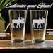 Moose Themed Cup Set of 4 MOOSE Glasses ETCHED Whiskey, Pint, Wine ...