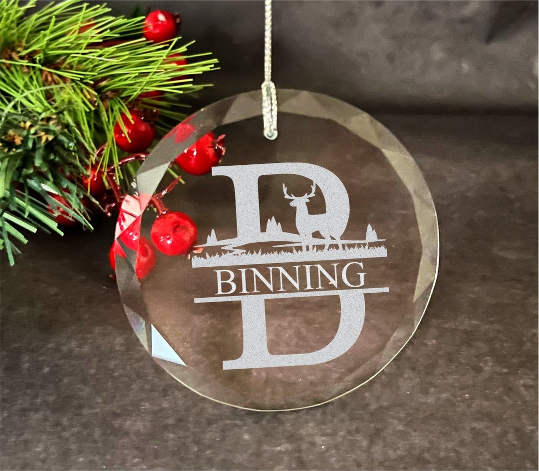 Deer Themed Monogram Ornament Mountain Ornament Monogram - Etsy
