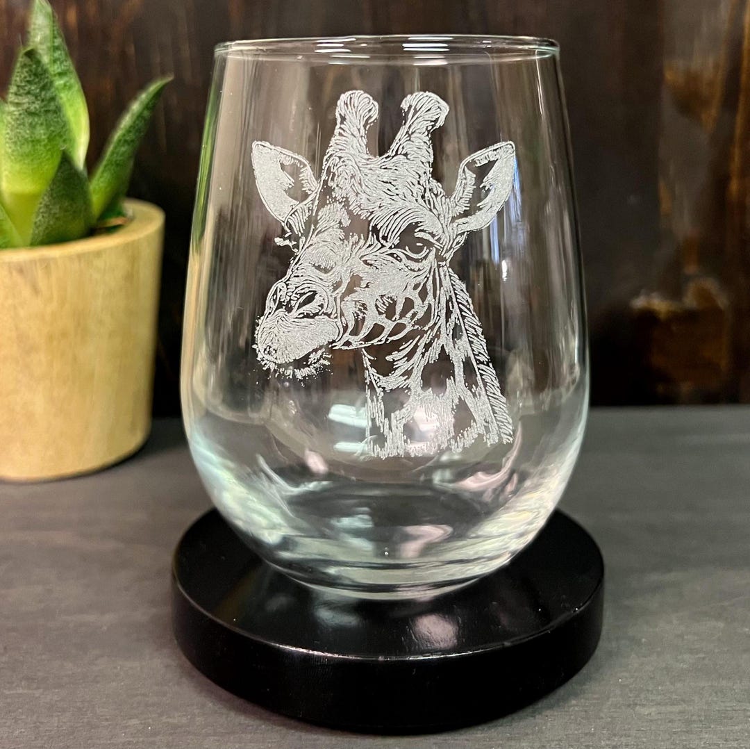 Giraffe Wine, Whiskey, Pint Glasses - Laser Engraved - Giraffe Wine ...