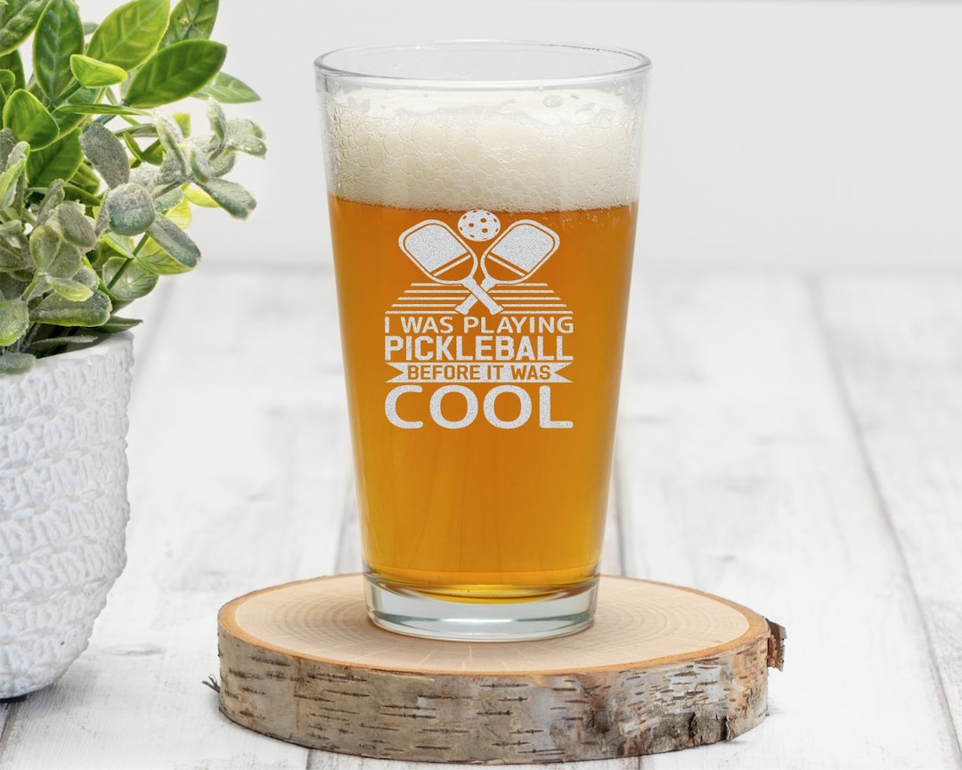 Custom Laser Engraved Pickleball Pint Glasses | Fun Gift for Pickleball ...