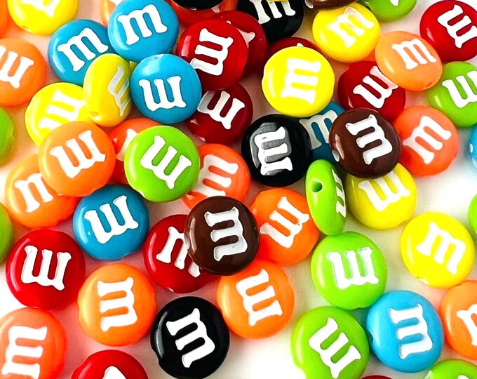 M&M Style Resin Candy Beans - Etsy