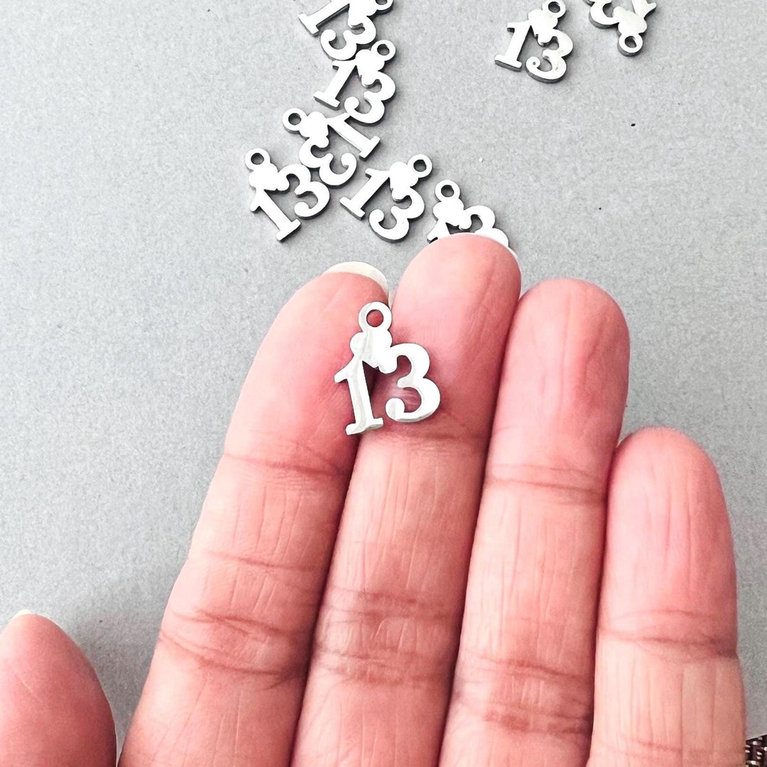 13 Number Charms,teen Charms-stainless Steel Mirror Polish Wholesale ...