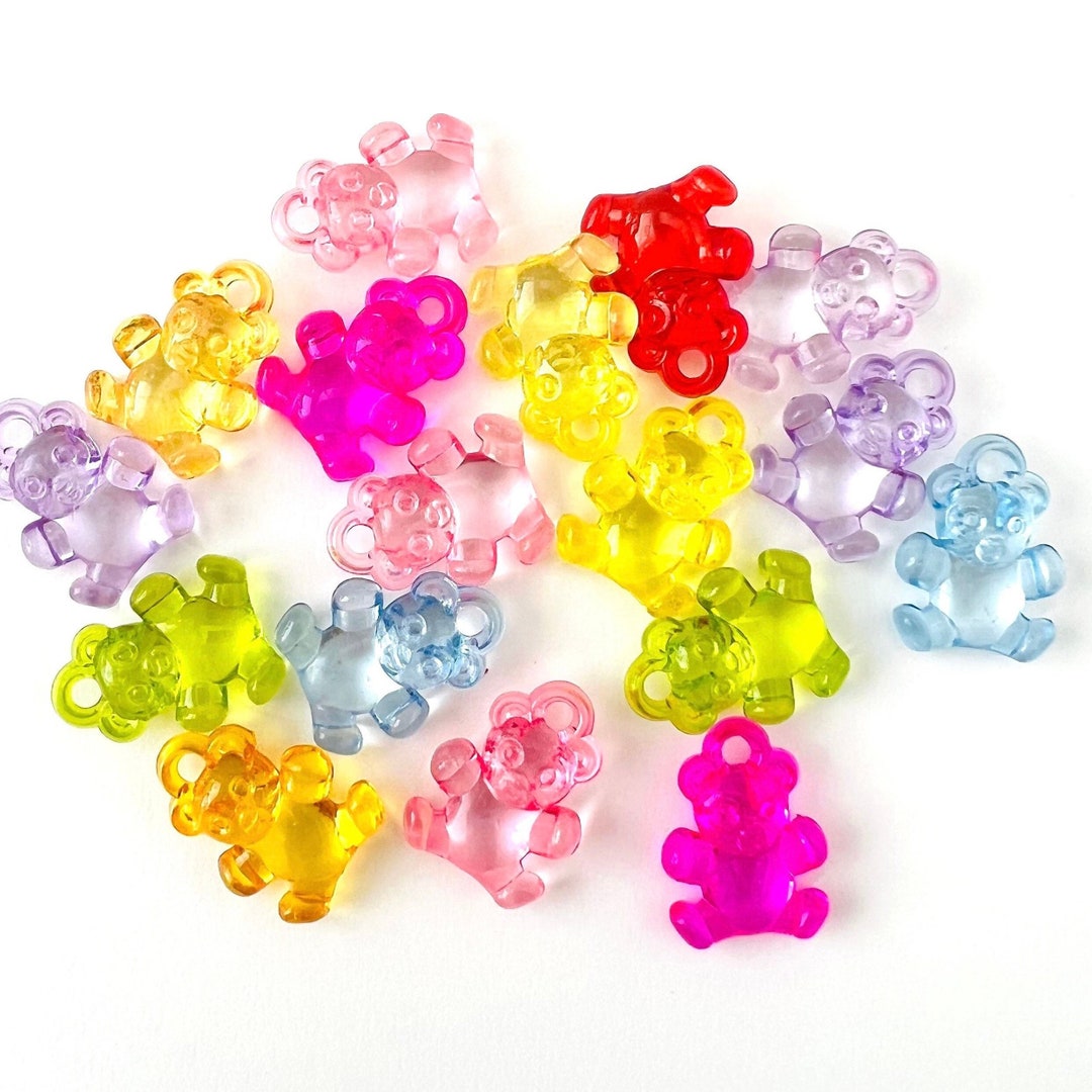 10 Gummy Bear Charms-3d Resin Charms for Jewelry Making, Double Sided ...