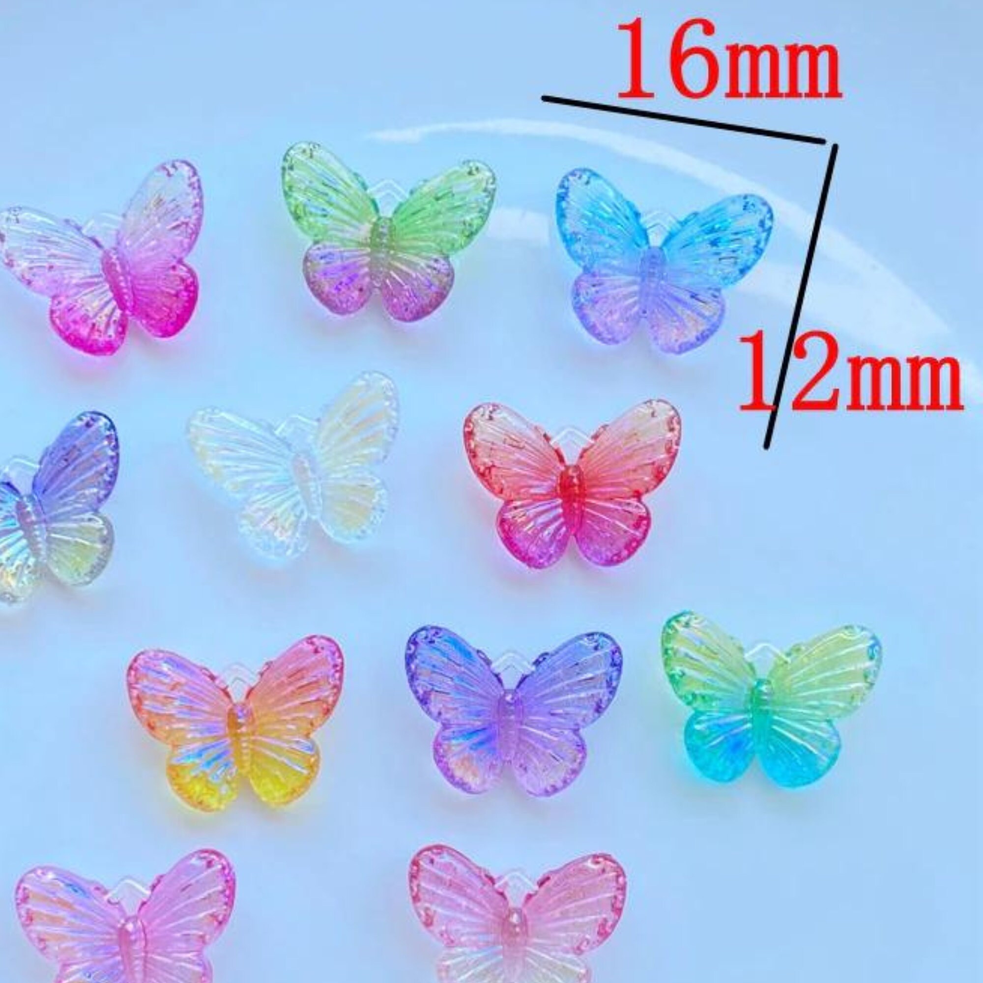 Resin Butterfly Charms-colorful Assorted Iridescent Butterfly - Etsy