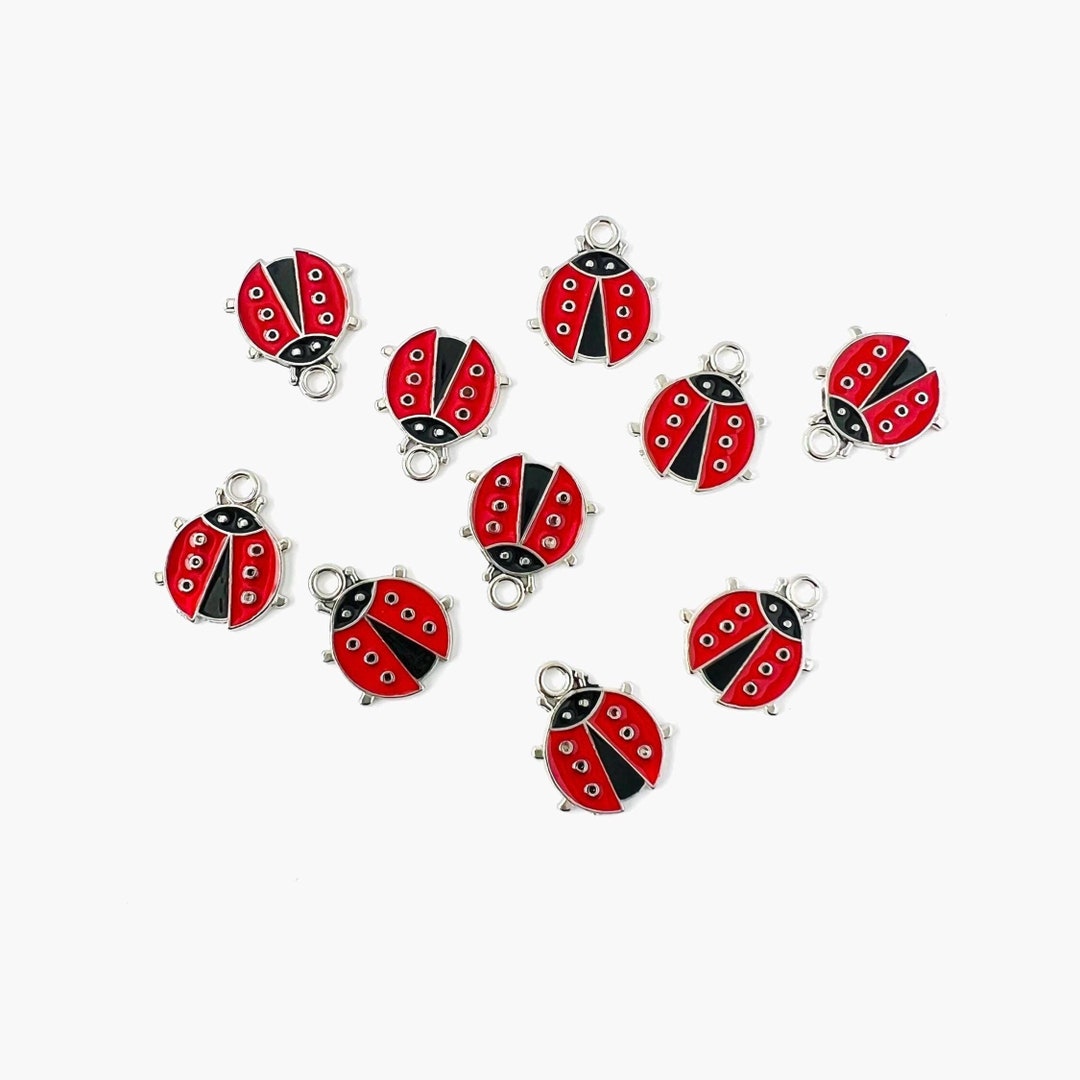 Ladybug Charms-enamel and Silver Tone - Etsy