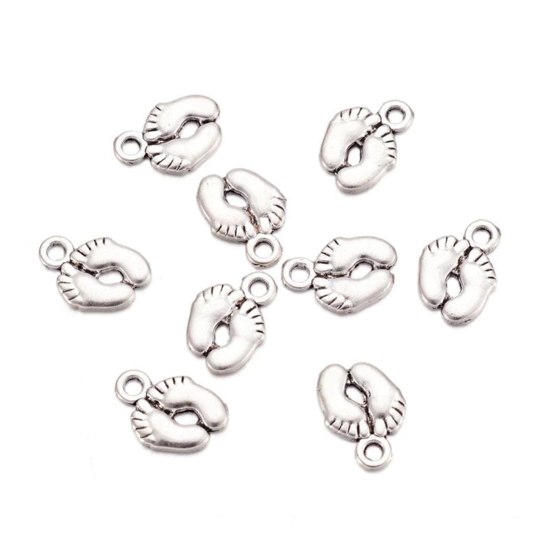 Silver Baby Feet Charms,baby Shower Gift Decorations - Etsy