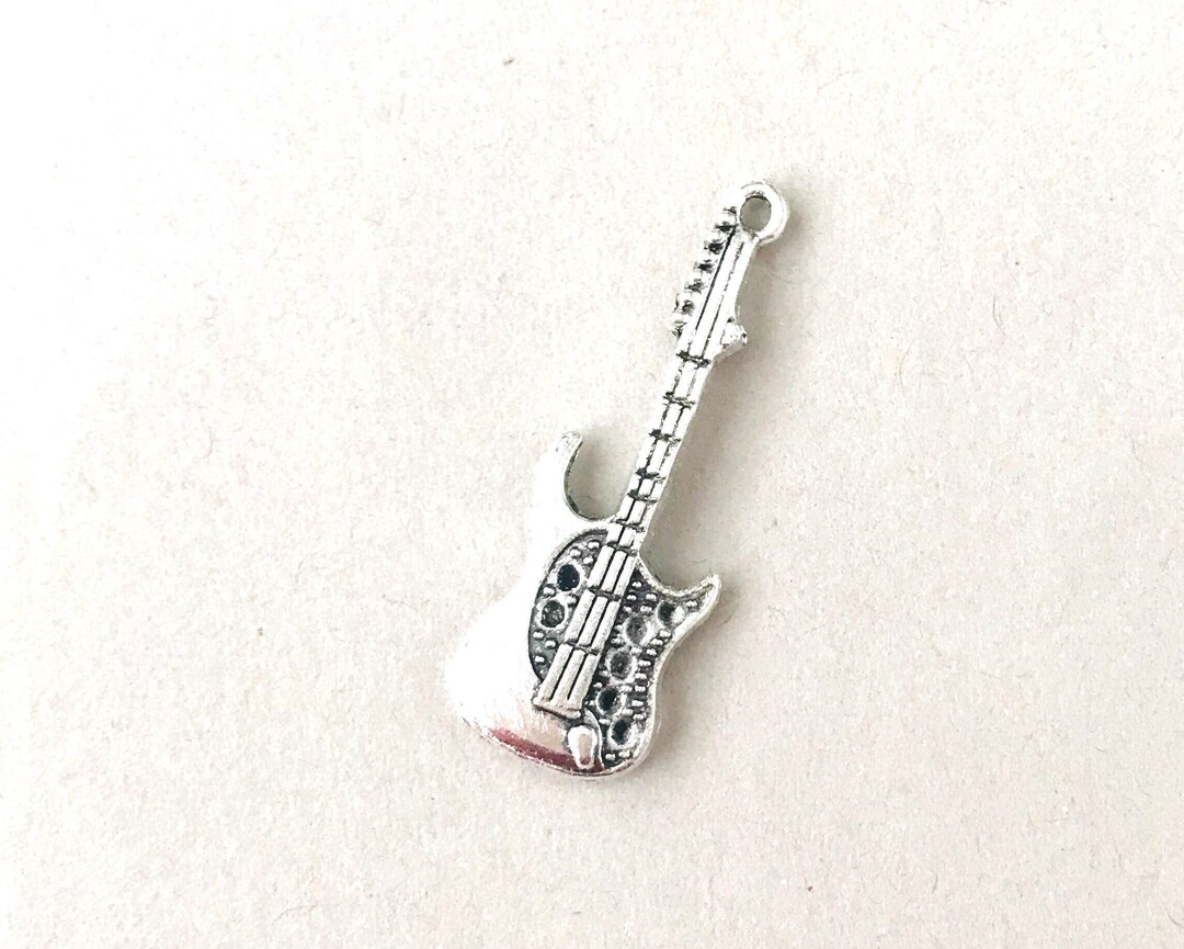 Music Guitar Charms-silver Tone Wholesale Charms - Etsy