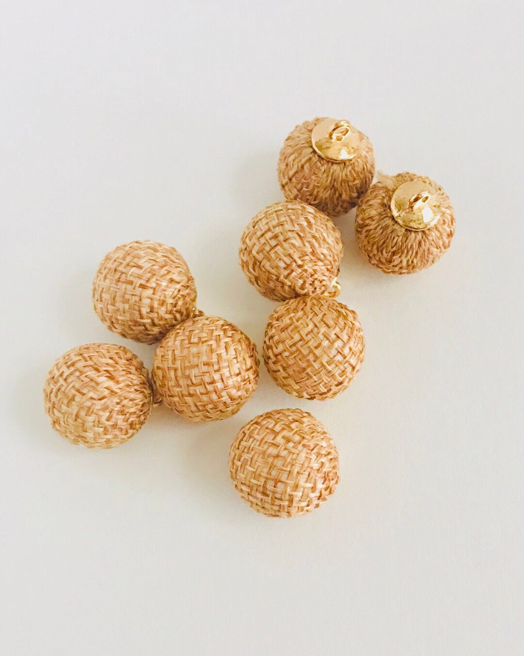 4 Burlap Fabric Covered Beads,earring Charms,hemp Beads - Etsy