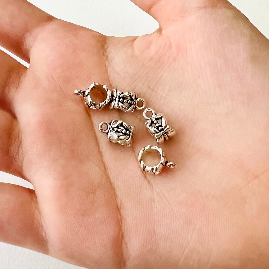 10 European Bail Beads With Loop for Jewelry Making - Etsy