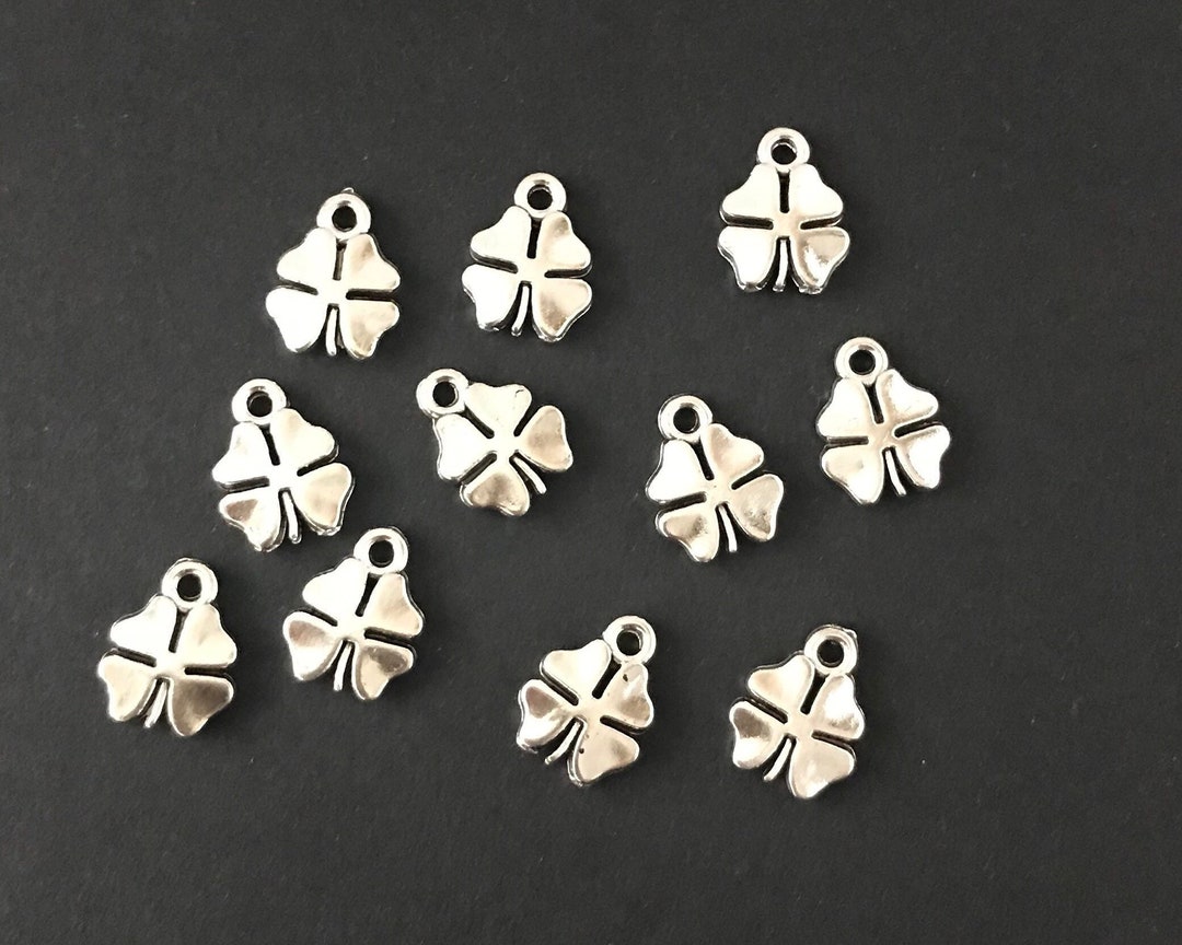 10 Clover Charm,lucky Irish Four Leaf Clover Charm,shamrock Charm - Etsy