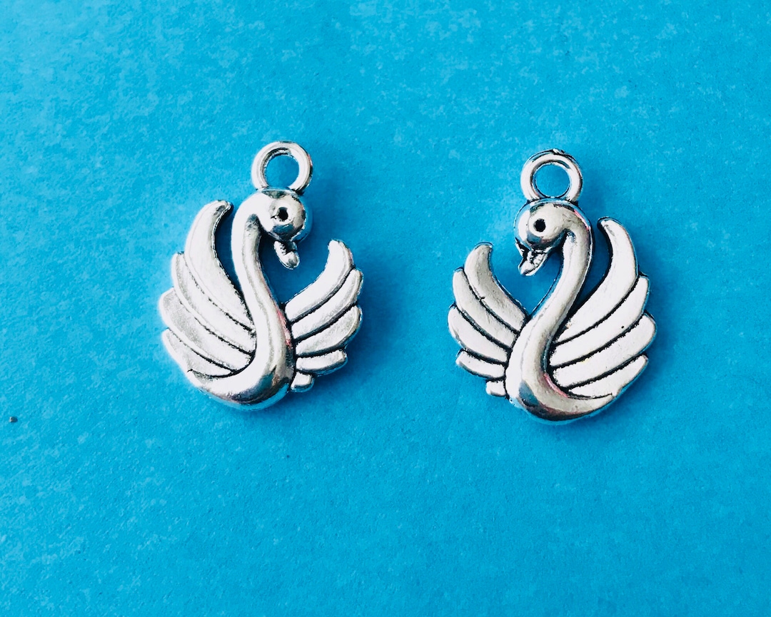 1,10,20 Silver Swan Charms-swan Pendant-bird Charms - Etsy