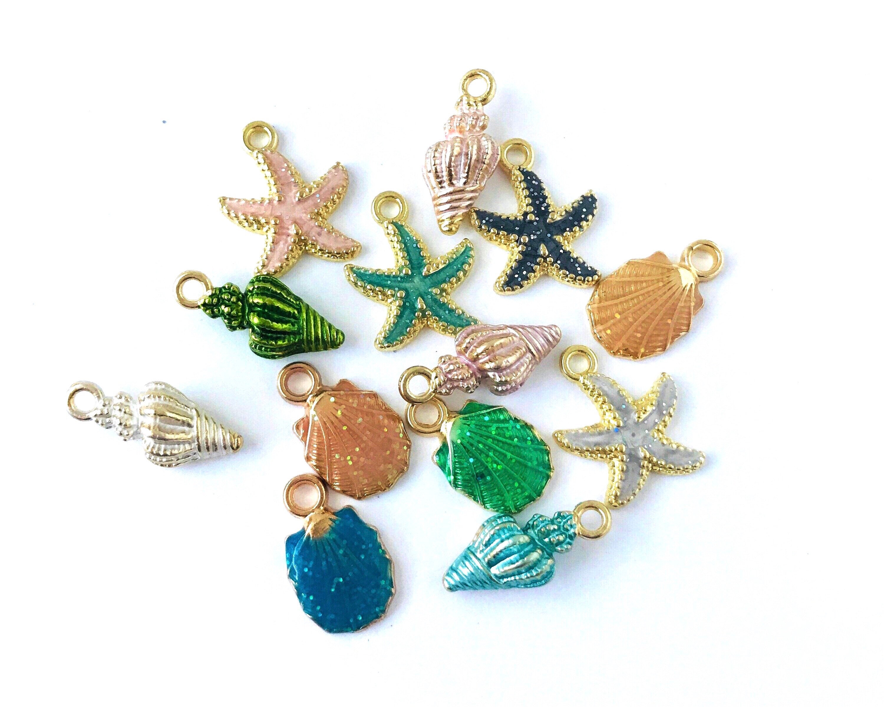 13 Pcs Beach Charms Collectionsea Shell Charms Assorted Beach - Etsy