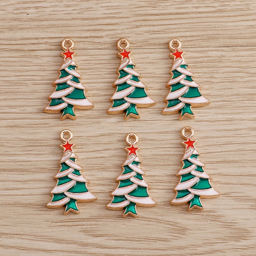 Christmas Tree Enamel Charms-winter Holiday Charms-christmas Tree ...