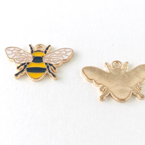 Bee Charms, Bulk Enamel Bee Pendant in Gold and Silver Tone - Etsy