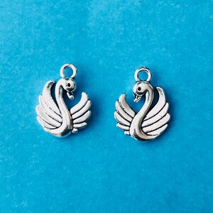 1,10,20 Silver Swan Charms-swan Pendant-bird Charms - Etsy