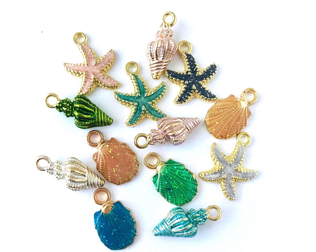 13 Pcs Beach Charms Collection,sea Shell Charms Assorted Beach Charms ...