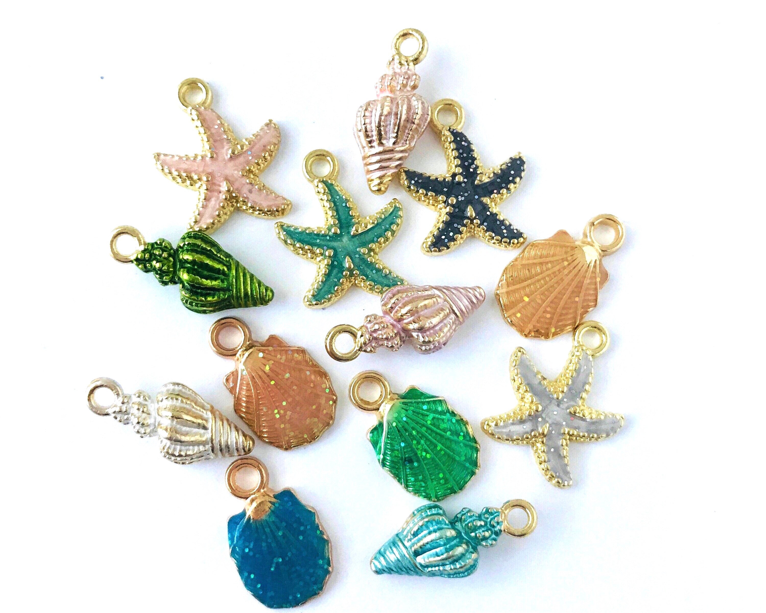 13 Pcs Beach Charms Collectionsea Shell Charms Assorted Beach - Etsy