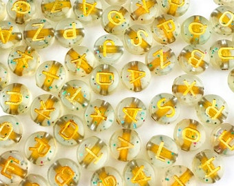 Letter N Alphabet Beads, Rose Gold Letter N Beads, Individual Letter N ...