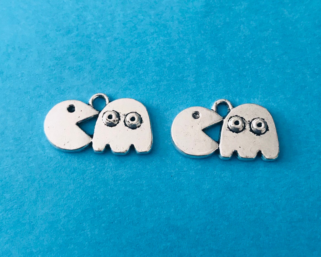 Pacman Charms,pac-man Pendant,antique Silver Tone,19x11mm - Etsy