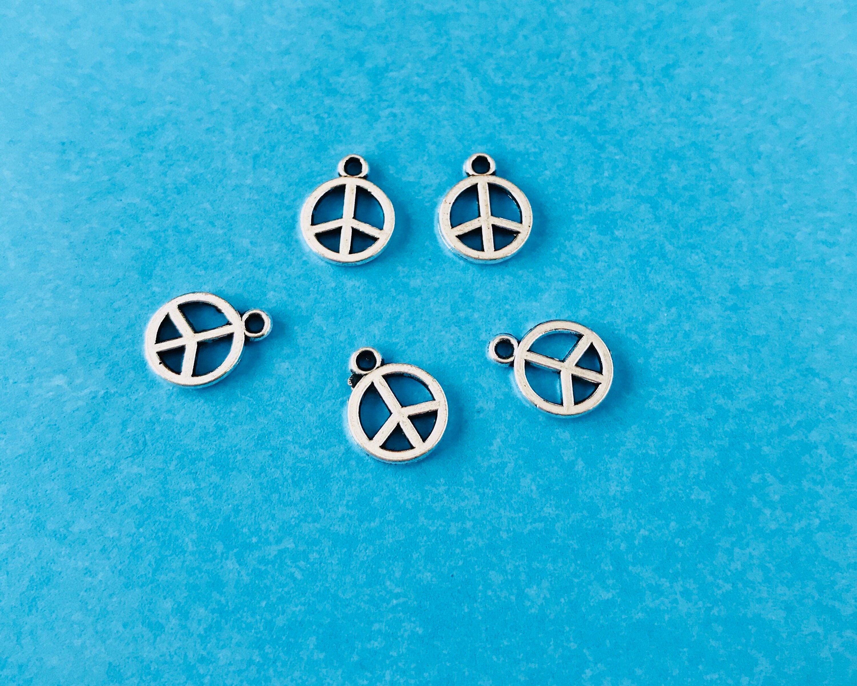 10/20 Peace Charm-peace Symbol Charms-peace Sign Charm - Etsy