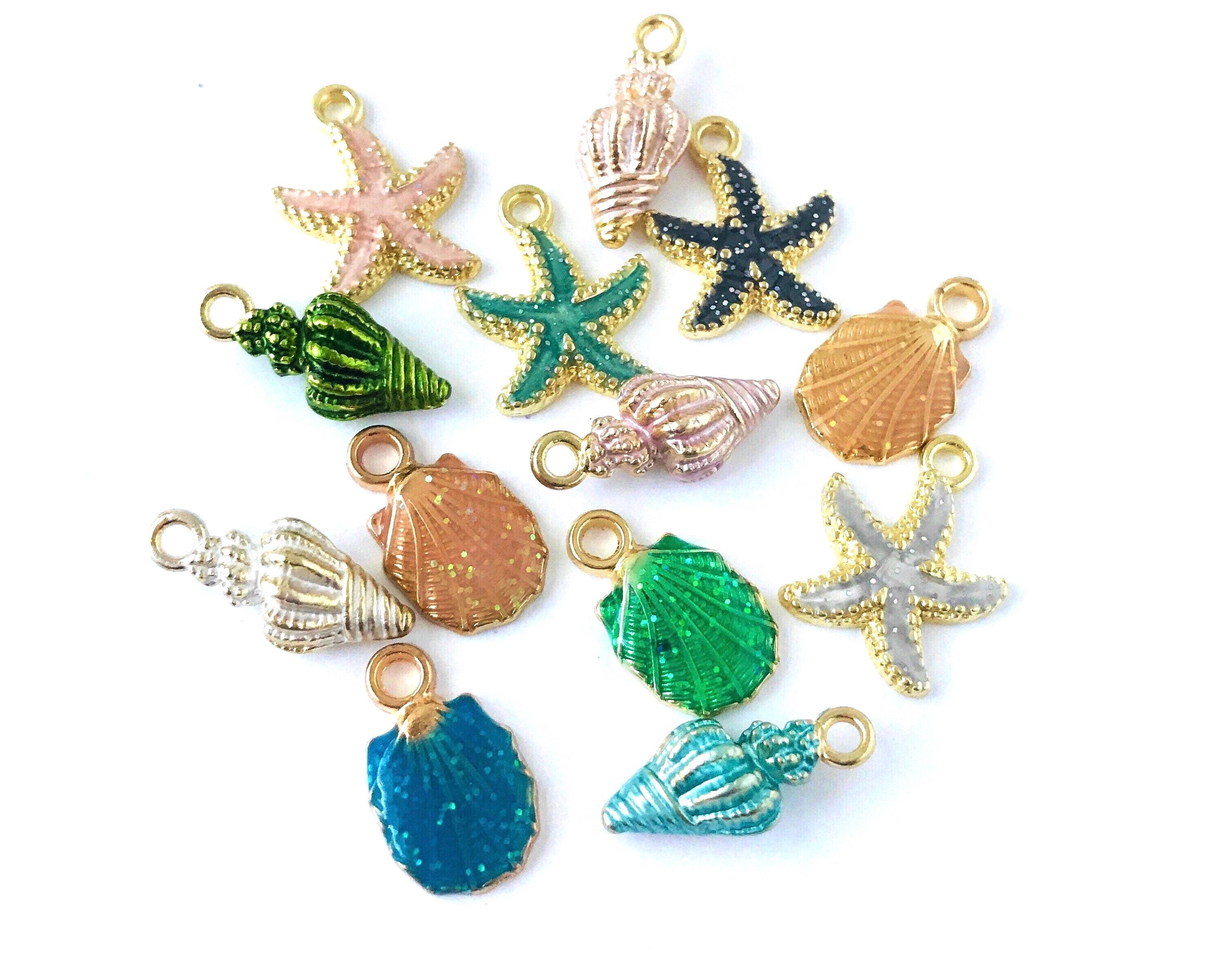 13 Pcs Beach Charms Collectionsea Shell Charms Assorted Beach - Etsy