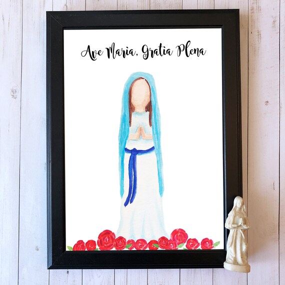 Ave Maria Watercolor | Etsy