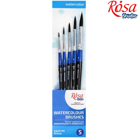 3/5pcs Paint Brushes Set SQUIRREL Hair Wooden Handle Painting | Etsy