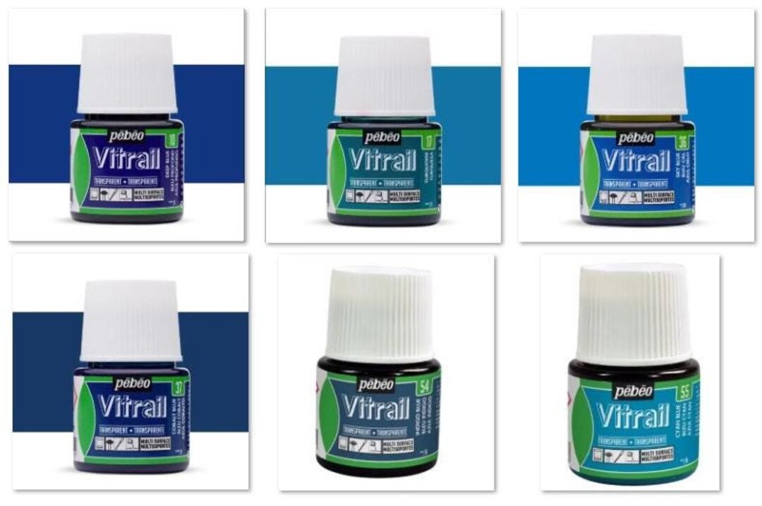 Pebeo Solvent-based Glass Paint for VITRAIL Diy Project 45ml BLUE ...