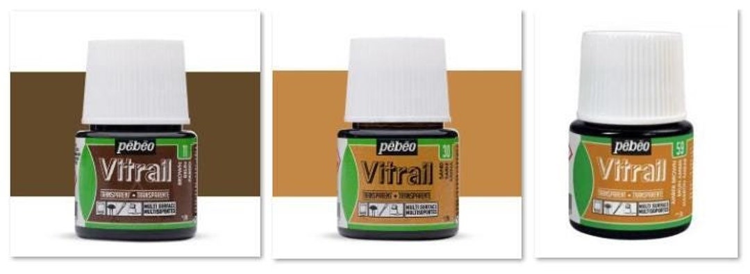 Pebeo Solvent-based Glass Paint for VITRAIL Diy Project 45ml BROWN ...
