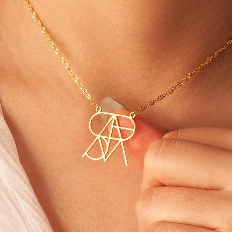 Monogram Necklace - Etsy