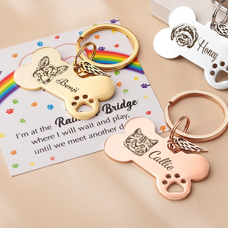 Dog Bone Keychain - Etsy