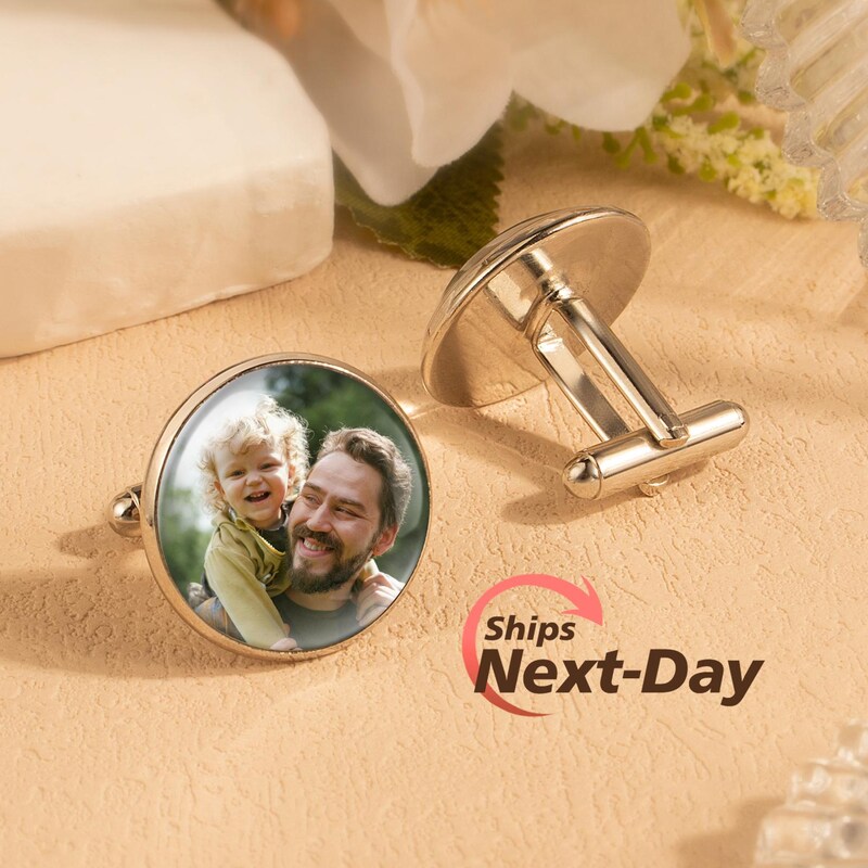 Dad Cufflinks With Photo - Etsy
