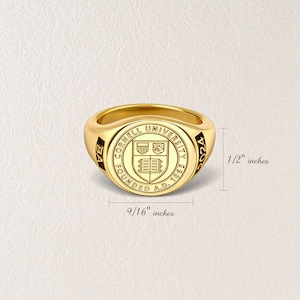 Engraved Class Ring - Custom College Graduation Ring - Personalized ...
