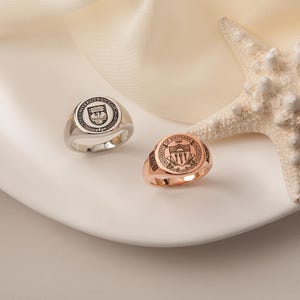 Engraved Class Ring - Custom College Graduation Ring - Personalized ...