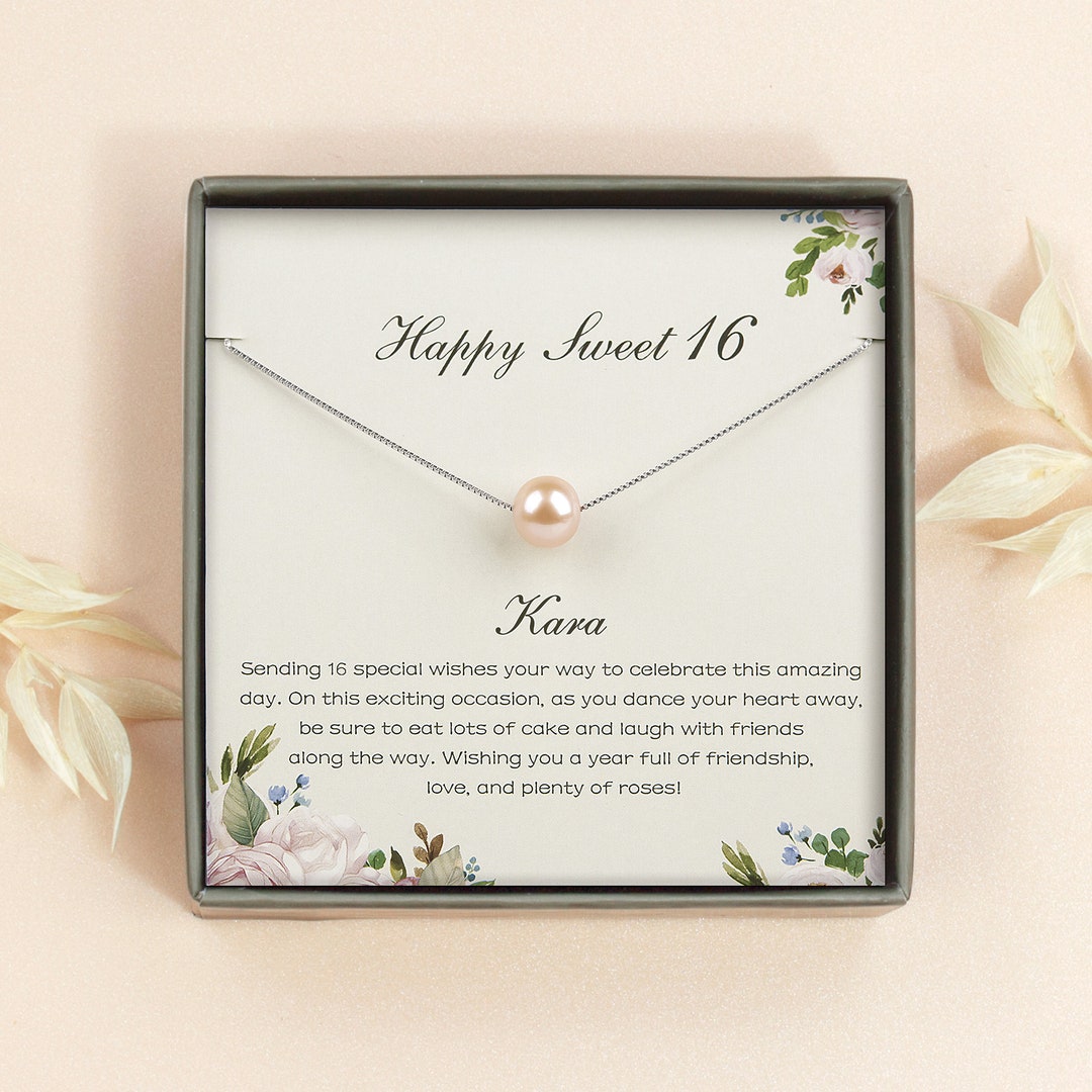 Happy Sweet 16 Gift Custom Sweet 16 Pearl Necklace Gift for - Etsy