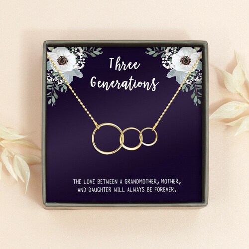 3 Generations Necklace Gift for Grandma Three Generations - Etsy