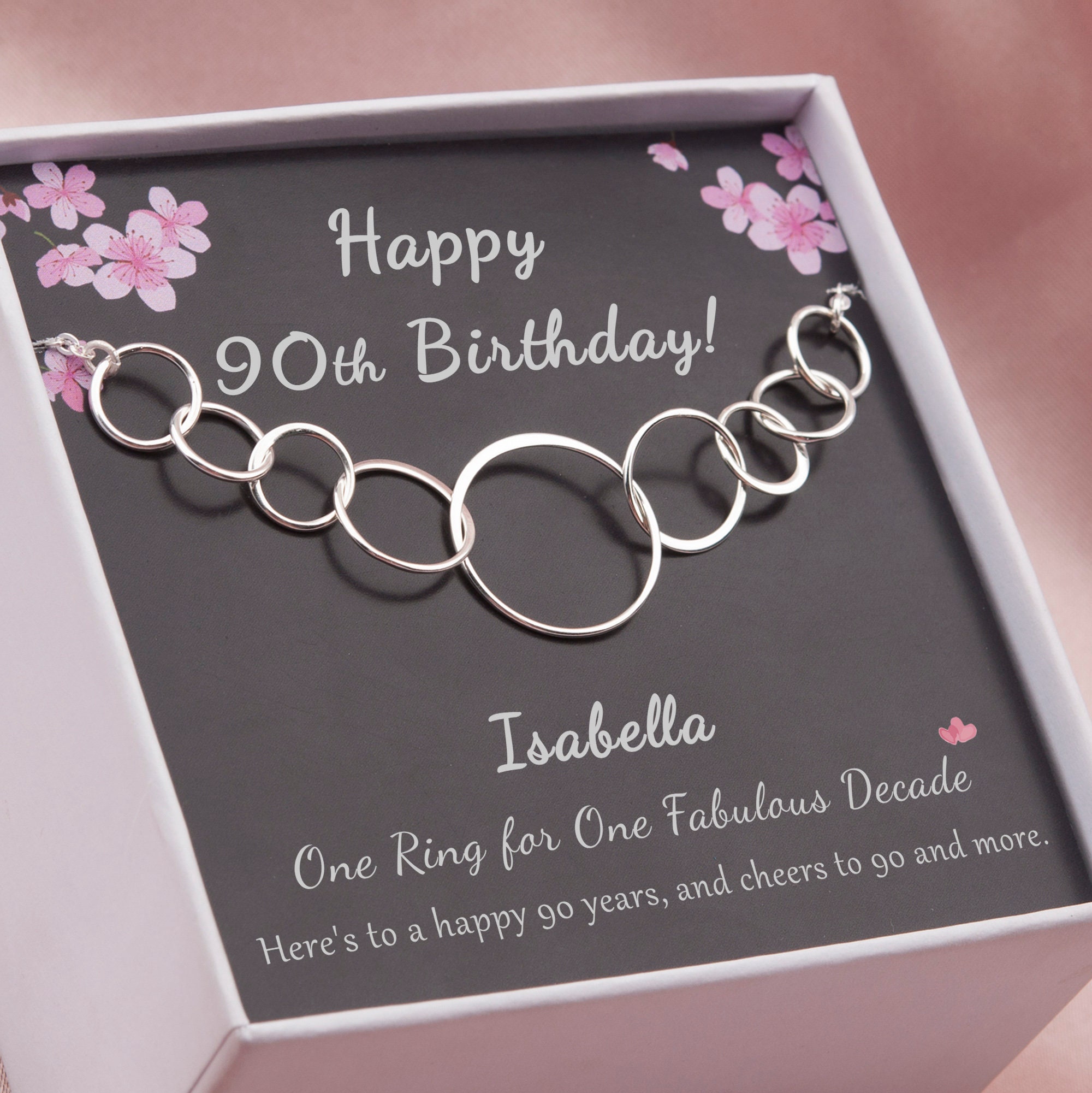 90th Birthday Gift 90th Birthday Ideas Sterling Silver | Etsy UK