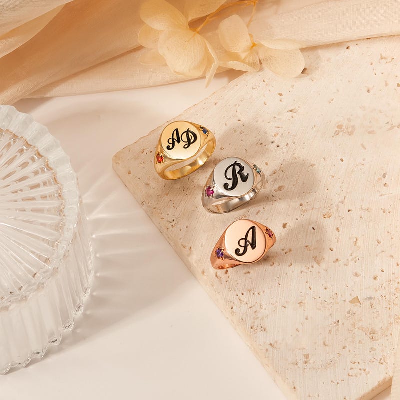 Birthstone Signet - Etsy
