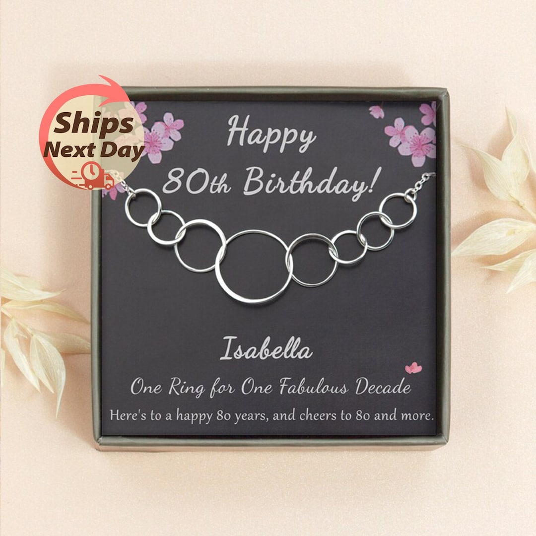 80th Birthday Gift - 8 Rings for 8 Decades - 80 Birthday Gift for ...